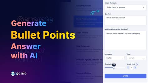 Getgenie Ai Template Bullet Point To Answer Youtube