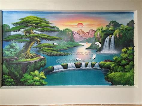 Vẽ tranh tường 3D phong cảnh đẹp nhất tại Hà Nội Vẽ tranh tường 3D