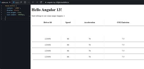 Html How To Add Space Between Header And Body Table In Angular