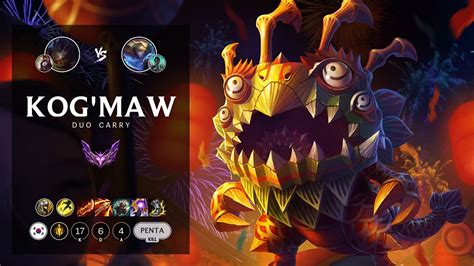 Kog Maw Adc Vs Ezreal Kr Master Patch Youtube