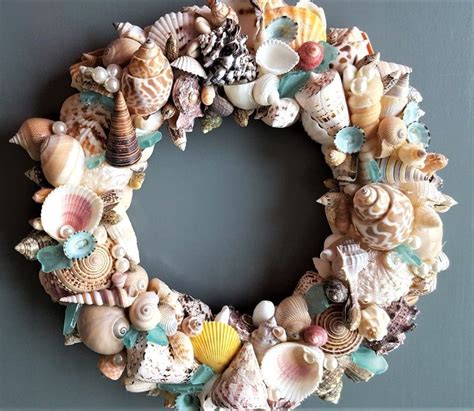 Nautical Decor Seashell Wreath Beach Decor Shell Wreath Seashell