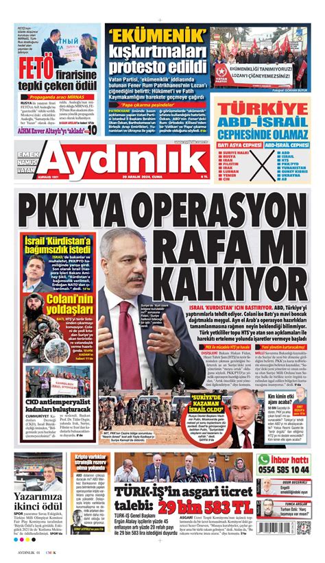 Aydınlık Gazetesi Aydınlık Manşet Oku Haberler 20 Aralık 2024