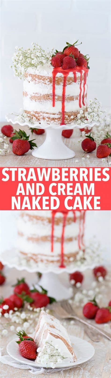 This Strawberry Naked Cake Is Made With Fresh Pureed Strawberries And