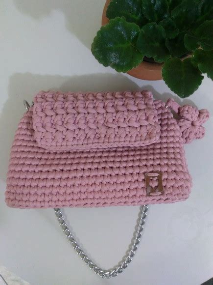 Bolsa Clutch Croch Fio De Malha Rosa Elo Produtos Especiais