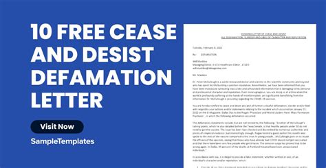 10 FREE Cease And Desist Defamation Letter Samples Templates In MS