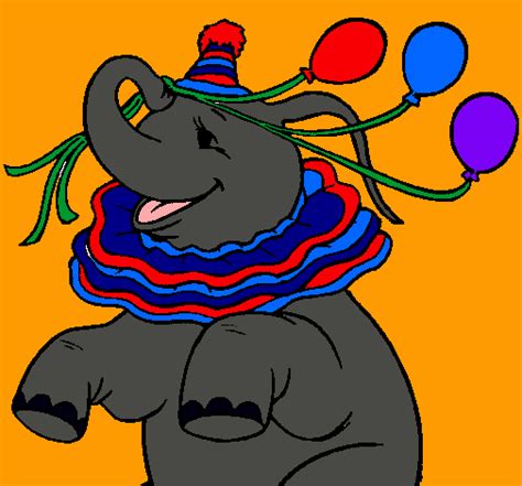 Dibujo De Elefante Con 3 Globos Pintado Por Amalia En Dibujos Net El