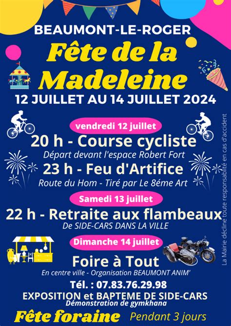 Fete De La Madeleine Mairie De Beaumont Le Roger