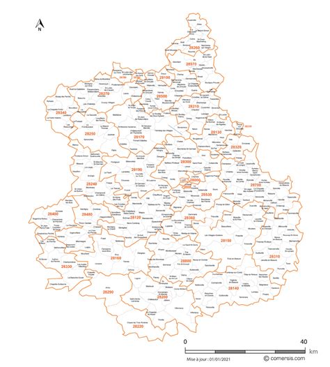 Carte Des Codes Postaux D Eure Et Loir