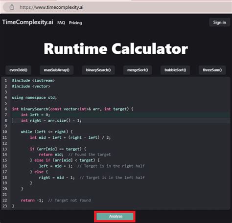 free tool to calculate time complexity of any piece of code using ai