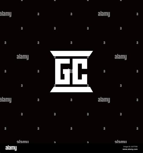 GC Logo Initial Letter Monogram With Pillar Shape Design Template