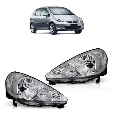 Par Farol Honda Fit 2007 2008 Mascara Cromada Frete grátis