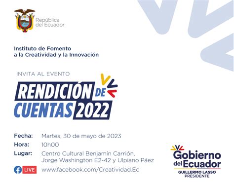Rendición de Cuentas 2022 Instituto de Fomento a la Creatividad y la