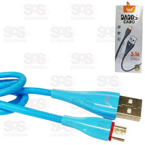 Cabo De Dados Micro Usb V Metros Cores Sortidas Altomex