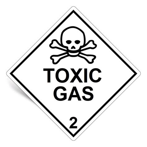1000 Pieces Hazard Labels Class 2 3 With Text TOXIC GAS At Low Cost