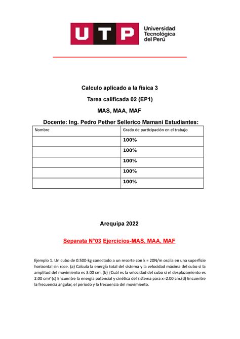 CF3 UTP MAS MAA MAF Tarea Calificada 02 S02 Calculo Aplicado A La