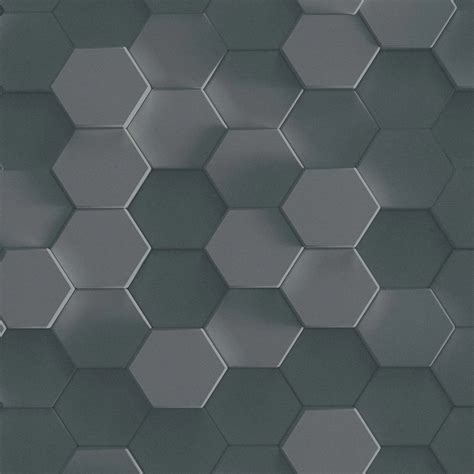 Bricoflor 3D Tapete anthrazit Ideal für Büro und Schlafzimmer Hexagon