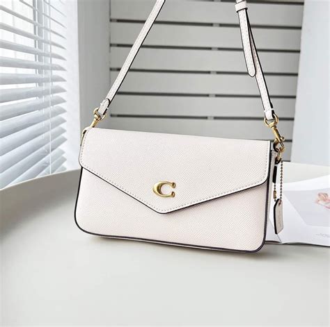 Original Coach Wyn Crossgrain Leather Crossbody Bag C8439 Chalk