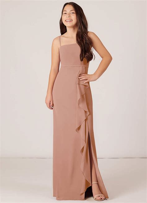 Champagne Rose Azazie Kaylee Jbd Junior Bridesmaid Dresses Azazie