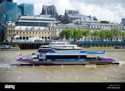A City Cruises Tour Boat Sails On The Thames River In London Uk Stock