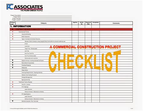 Construction Processes Review Construction Checklist Review An