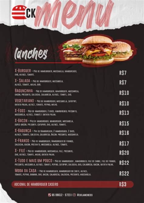 Cardápio de Lanches 27 Modelos Lindos e Passo a Passo