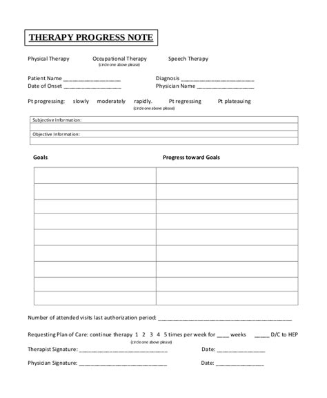 Therapy Note Templates Pdf