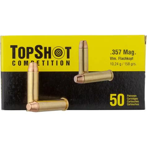 Topshot 357Mag 158grs VLM 50STK Munition Bleihaltig Euroshot GmbH