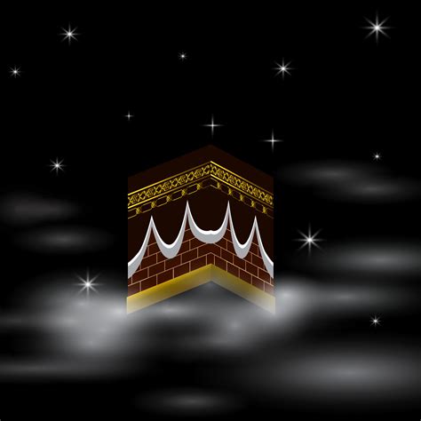 Kaaba Stone Background With Cloud Effect Islamic Vector Illustration