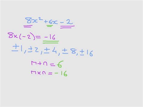 factoring quadratics by splitting the middle term youtube