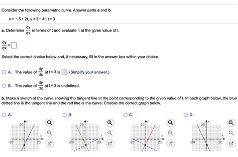 solved consider the following parametric curve answer parts
