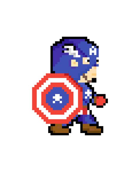 Pixilart Captain America Running Animation By Garrett5