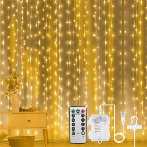 Aomig Tenda Luminosa 2 IN 1 Tenda Luci LED Con USB E Alimentato A