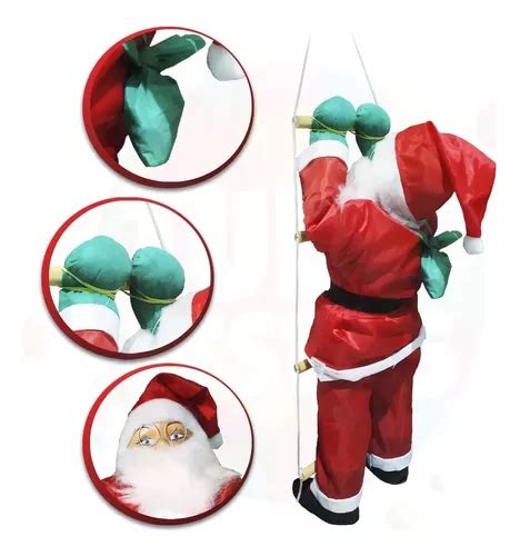 Boneco Papai Noel Pendurar Escada Enfeite Natalino Promoção MercadoLivre