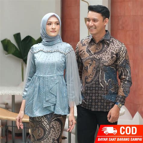 Jual Batik Couple Kebaya Lamaran Modern Kebaya Wisuda Lamaran Baju