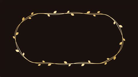 Oval Golden Frame With Botanical Design Round Vine Frame Wedding