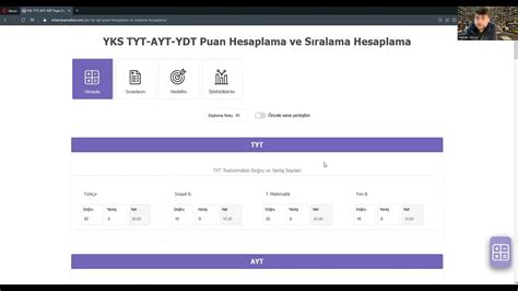 Yks Tyt Ayt Ydt Puan Hesaplama Ve S Ralama Hesaplama Youtube