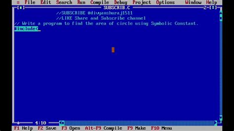 write program to find the area of circle using the symbolic constant explanation of