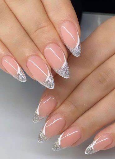 Modern French Style Nails To Be Wearing In Reflected Glitter