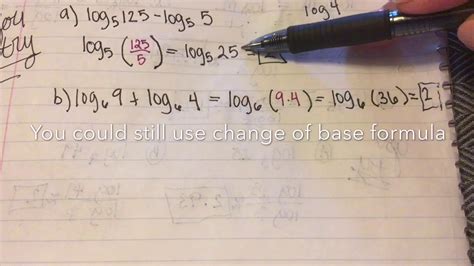evaluate logarithms using properties youtube