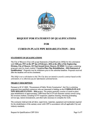 Fillable Online Sample Request For Statement Of Qualifications Fax