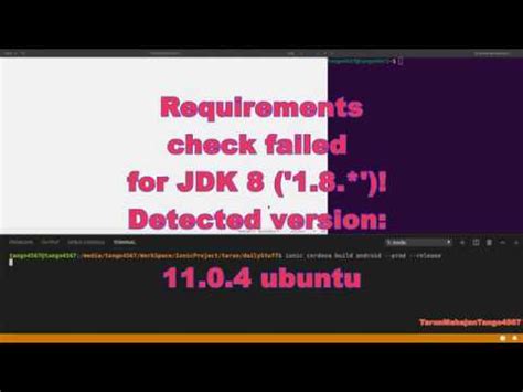 Requirements Check Failed For JDK 8 1 8 Detected Version 11 0 4