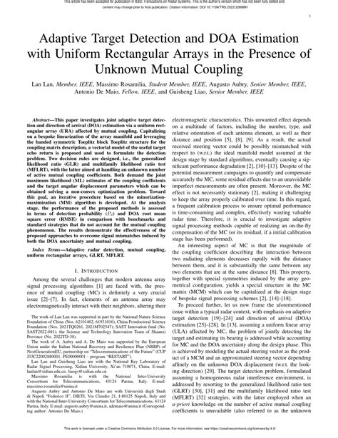 pdf adaptive target detection and doa estimation with uniform rectangular arrays in the