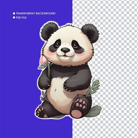 Premium Psd Cute Panda Illustration With Transparent Background