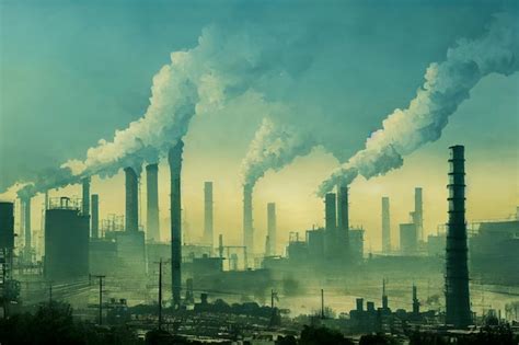 Premium Photo Landscape Of Pollution In City Polluted Factory Over
