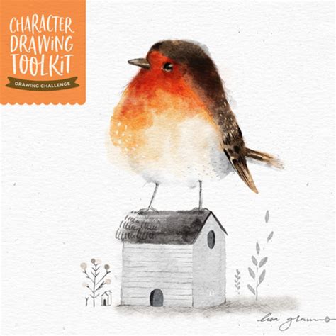 Character Drawing Challenge 7 Watercolour Robin Lisa Glanz