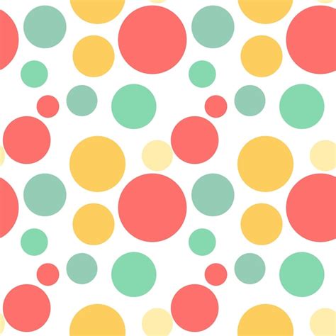 Patrón sin costuras de puntos de círculos coloridos en colores de moda