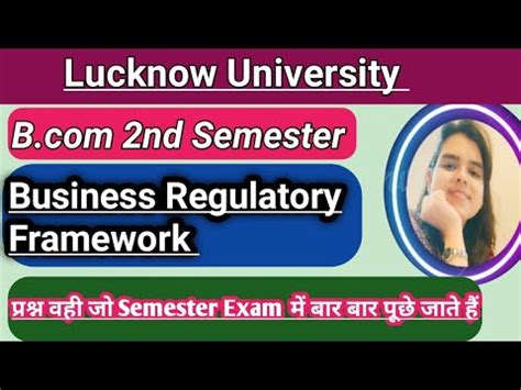 Lucknow University Business Regulatory Framework Most Expected MCQ B