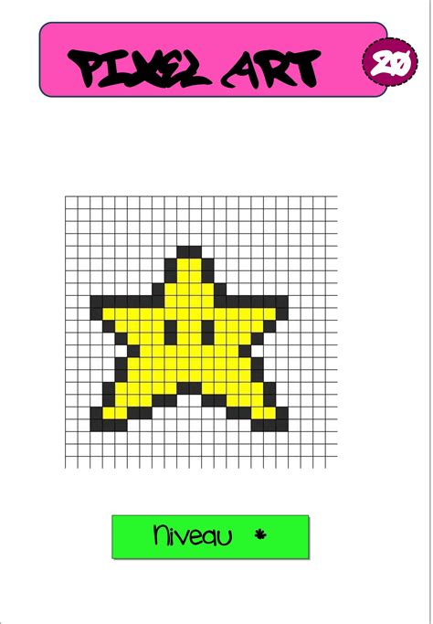 Pixel art autonomie reproduction sur quadrillage école Pixel art