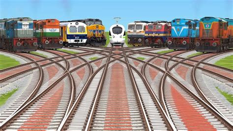 Indian Rails Crossing Each Other At Bumpy Forked Branched Railroad