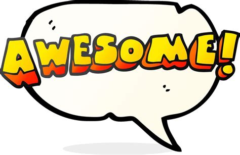 Freehand Drawn Speech Bubble Cartoon Awesome Word 11782867 Vector Art